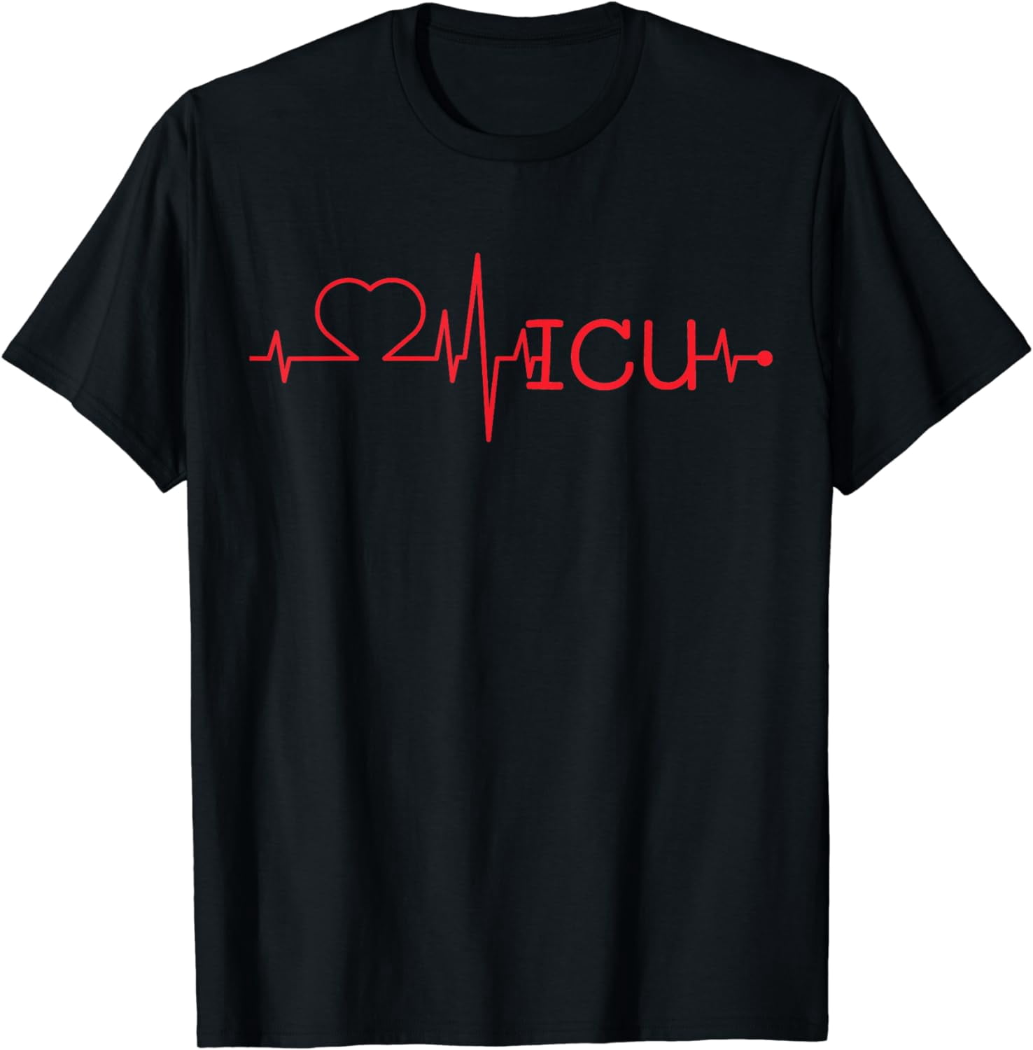 Love ICU Heart beat doctor nurse hospice workers cool T-Shirt - Walmart.com
