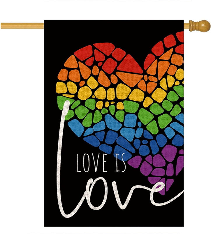 Love IS Love Rainbow Pride House Flags for Outdoor, Gay Pride Lesbian ...