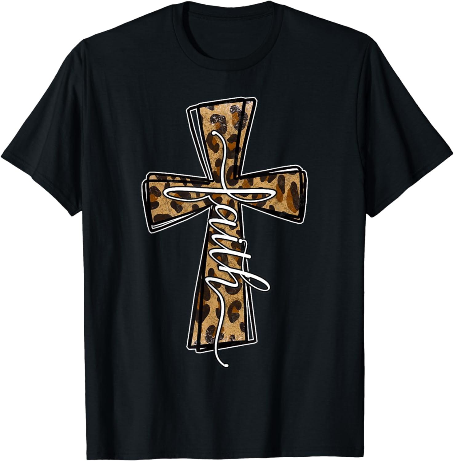 Love In Faith Tees For Christian Leopard Cross Cheetah Print T-Shirt ...