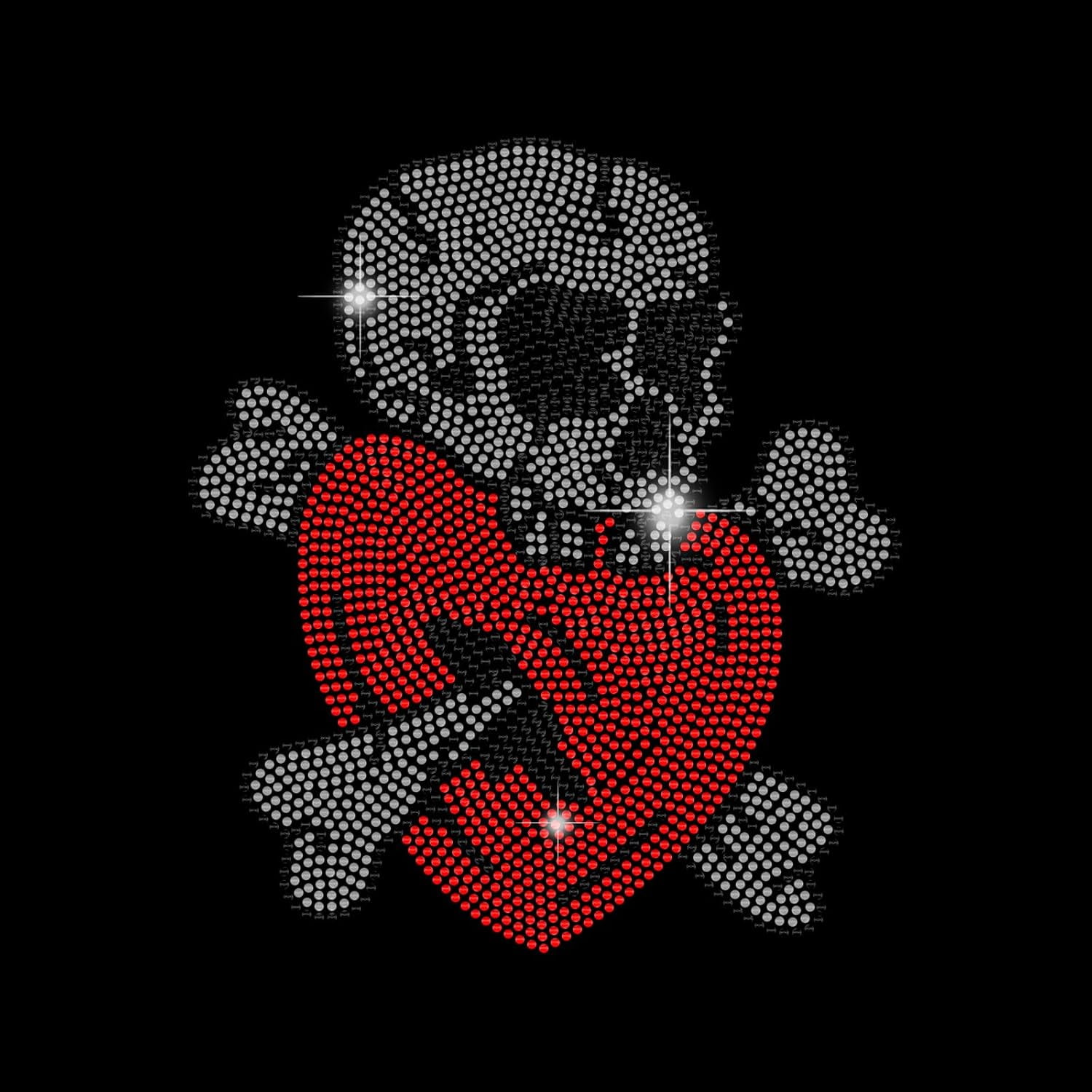 Love Iron On Decals Heat Transfer Decal Heart Rhinestones for Clothes ...