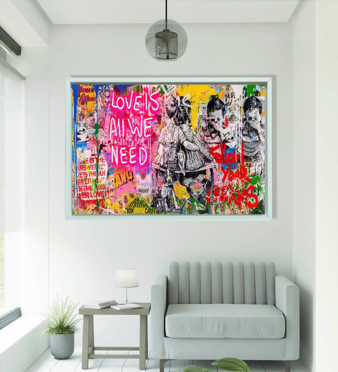 Love Is All We Need Wall Art, Love Graffiti, Banksy Artwork, Love Need ...