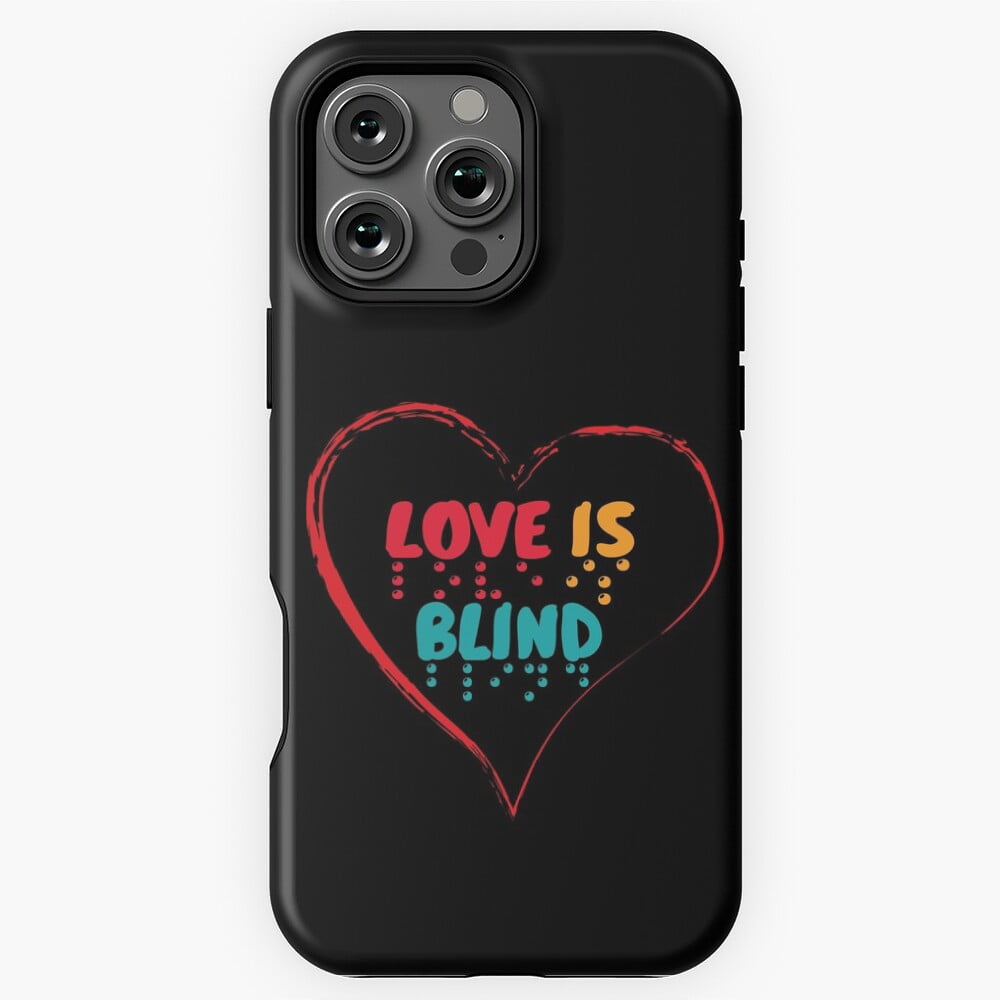 Love Is Blind Braille Minimal Typography Meaningful Art iPhone Case 17 ...