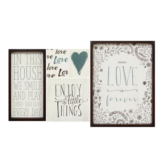 Love Is Forever Wall Art, Multicolor - Set of 5 - Walmart.com