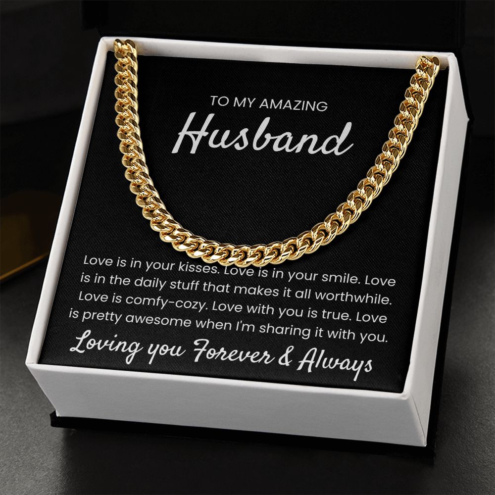 Love Is In Your Kisses - Length Adjustable Cuban Link Chain For Husband ...