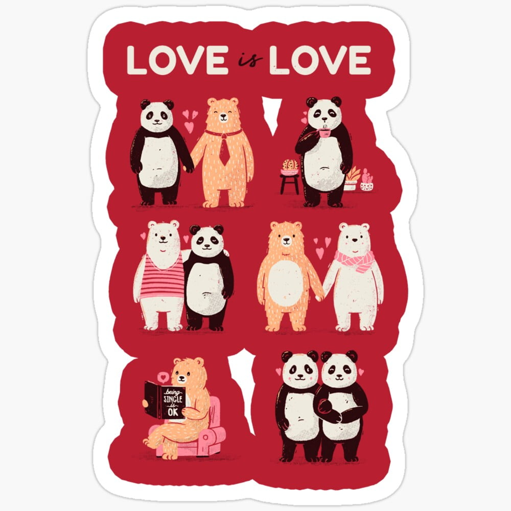 Love Is Love - Being Single Is Ok! Sticker Phone Decal Water Bottle ...