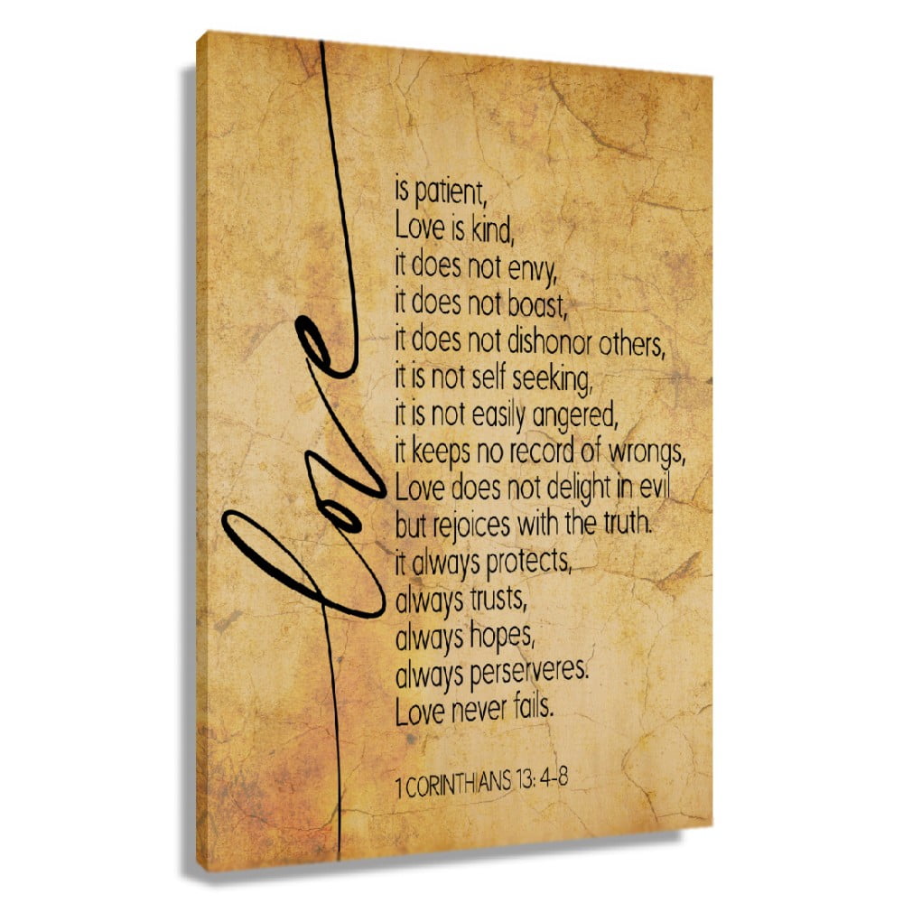 Love Is Patient Love Is Kind Wall Art 1 Corinthians 13 4-8 Bible ...