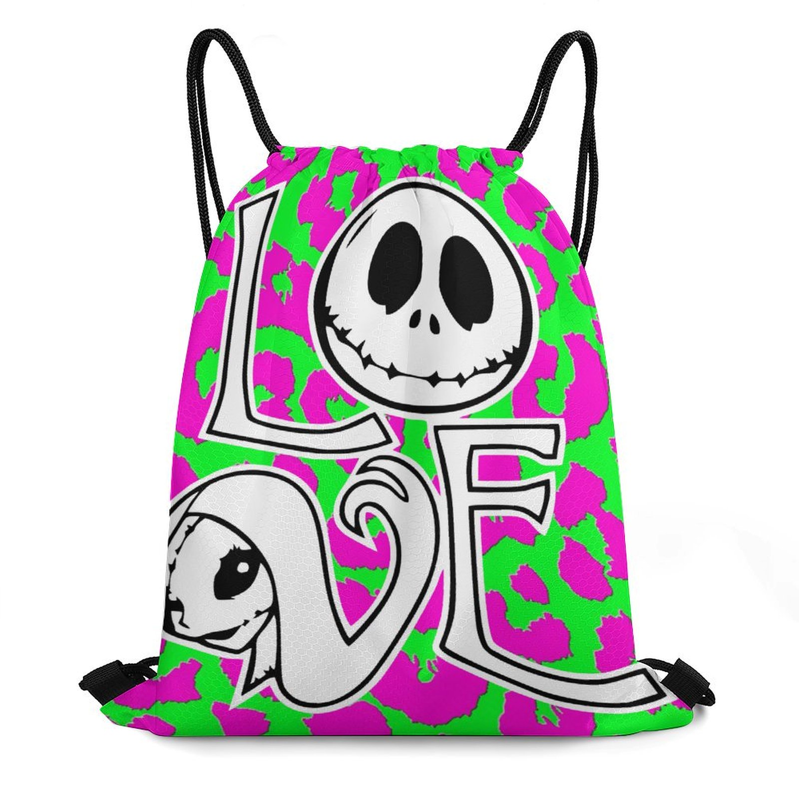 Love Jack & Sally Bundle Pocket Drawstring Bag Cinch Bags Versatile ...