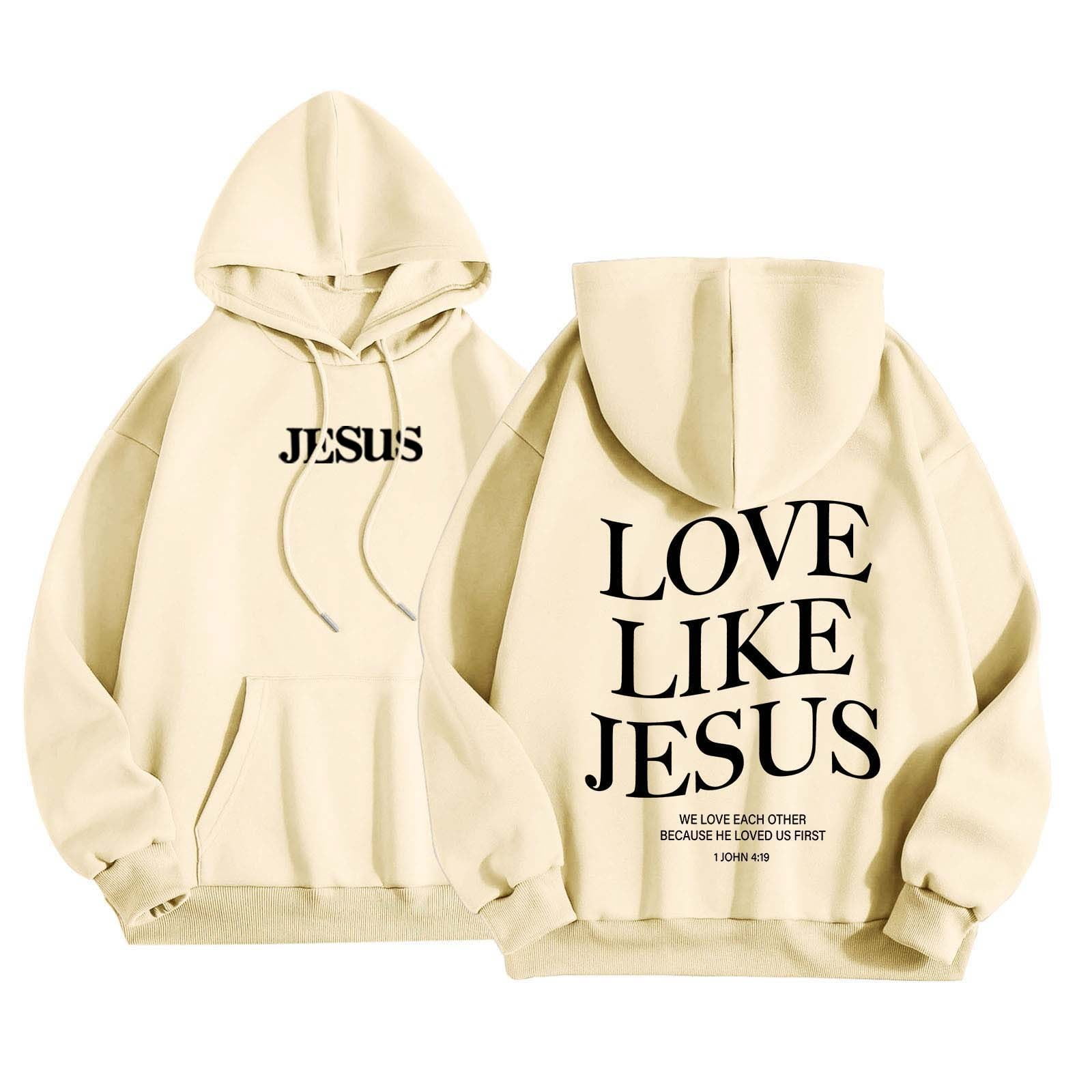 Love Jesus Hoodies for Men Christian Bible Verse Pullover Sweatshirt ...