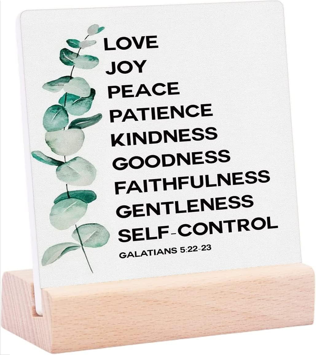 Love, Joy, Peace Decor Sign, Christian Gift Bible Verse Quote Scripture ...