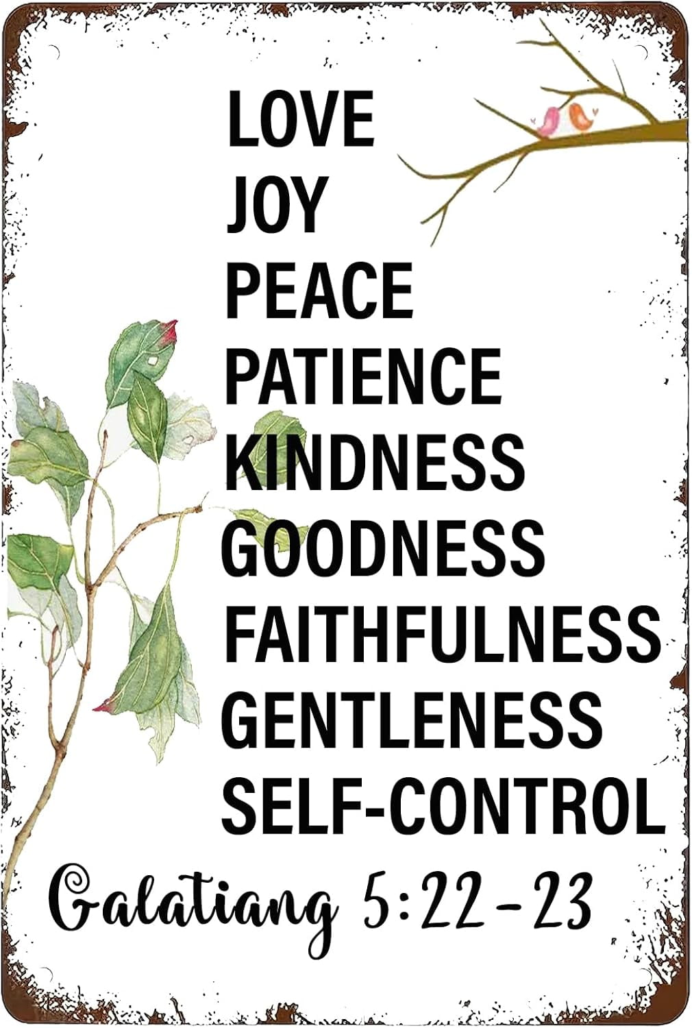 Love, Joy, Peace Decor Vintage Metal Sign Christian Plaque Bible Verse ...