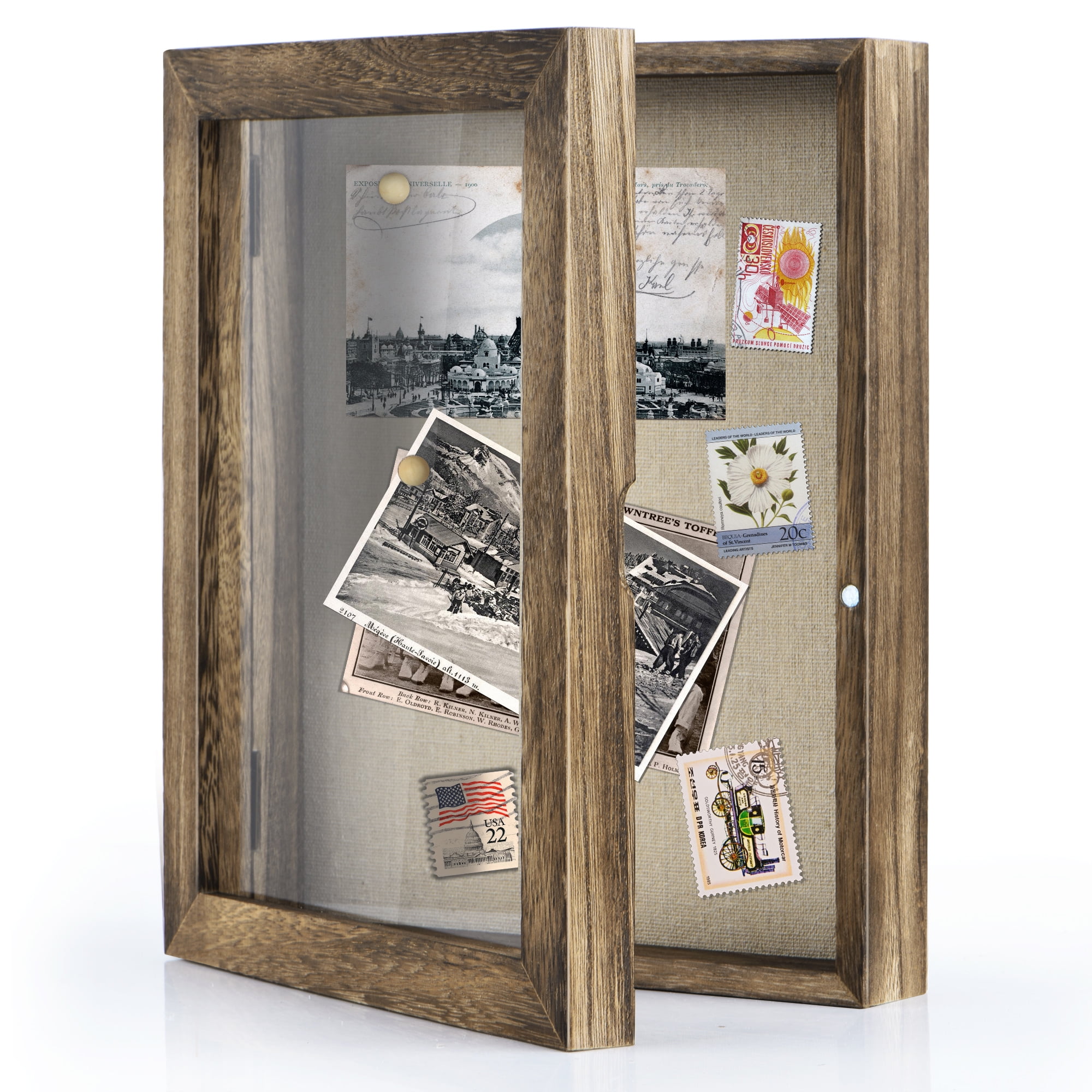 Love-KANKEI 8x10 Shadow Box Frame, Rustic Carbonized Black Display Case ...