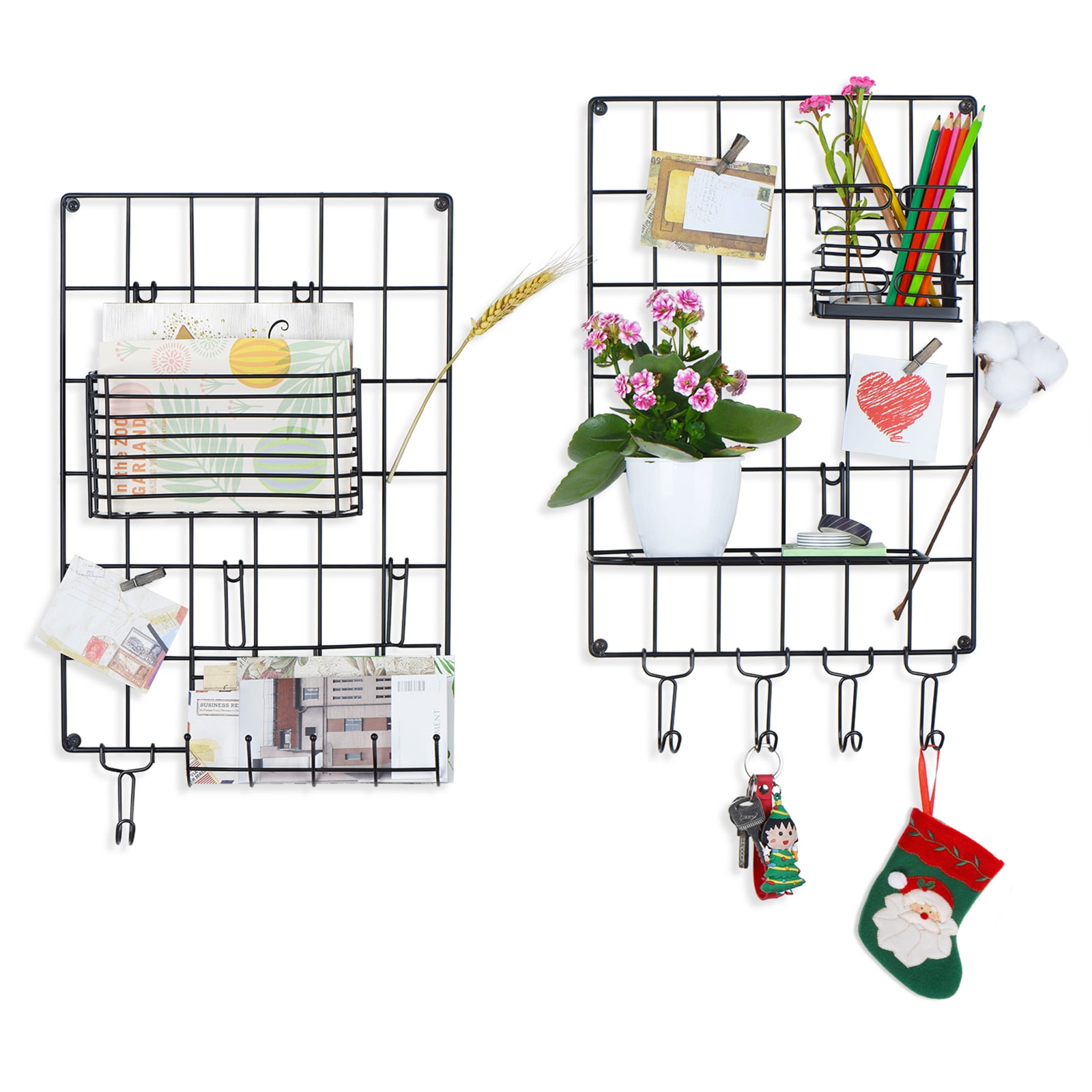 Love-KANKEI Wall Grid Panel Wire Grid Panel Set of 2 for Wall ...