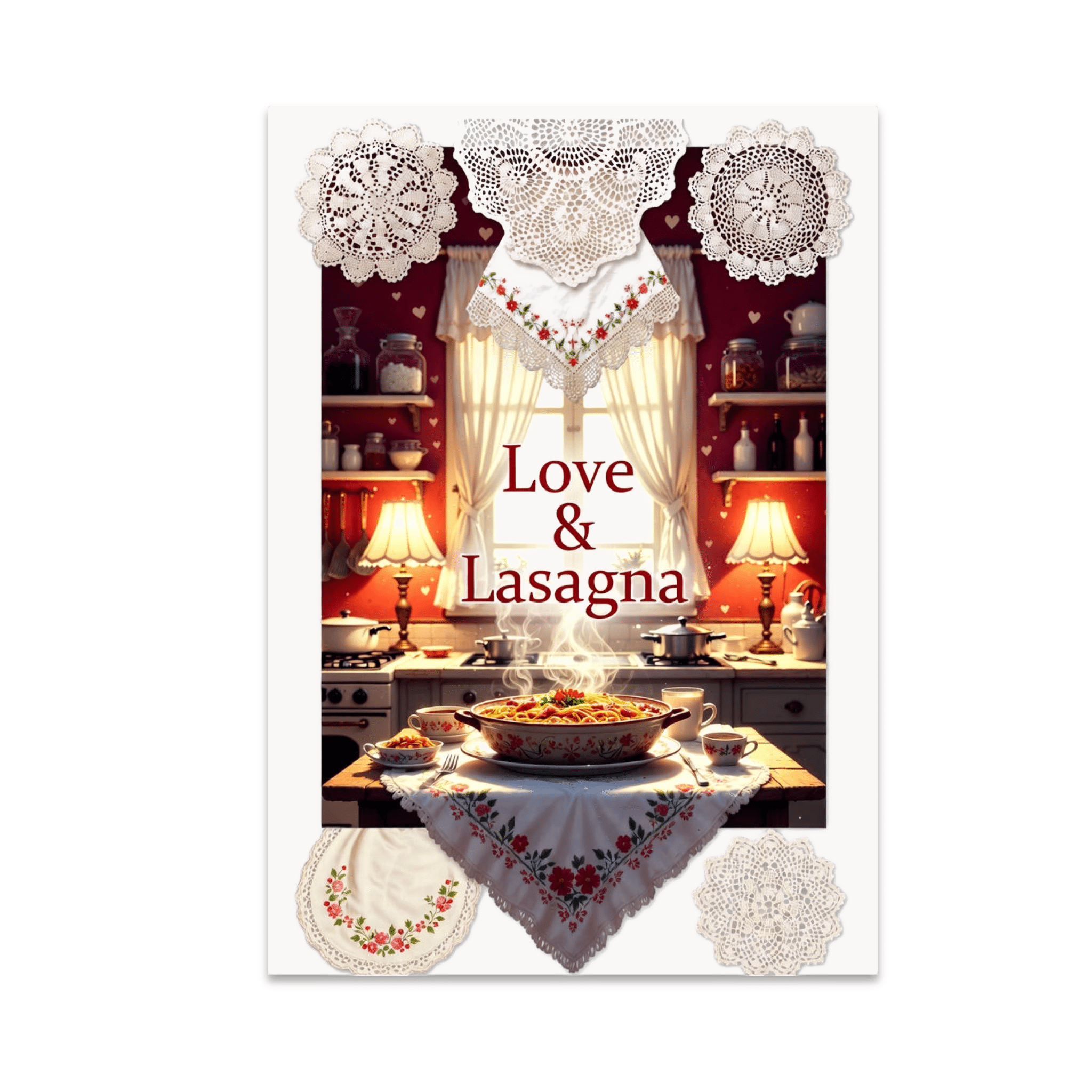 Love & Lasagna - Italian Kitchen Decor - 13x19 Poster Print - Walmart.com