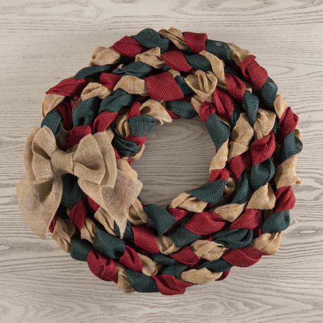 Love, Laugh, Craft 24" Dia. Holiday Burlap Wreath Project Kit, Precut ...