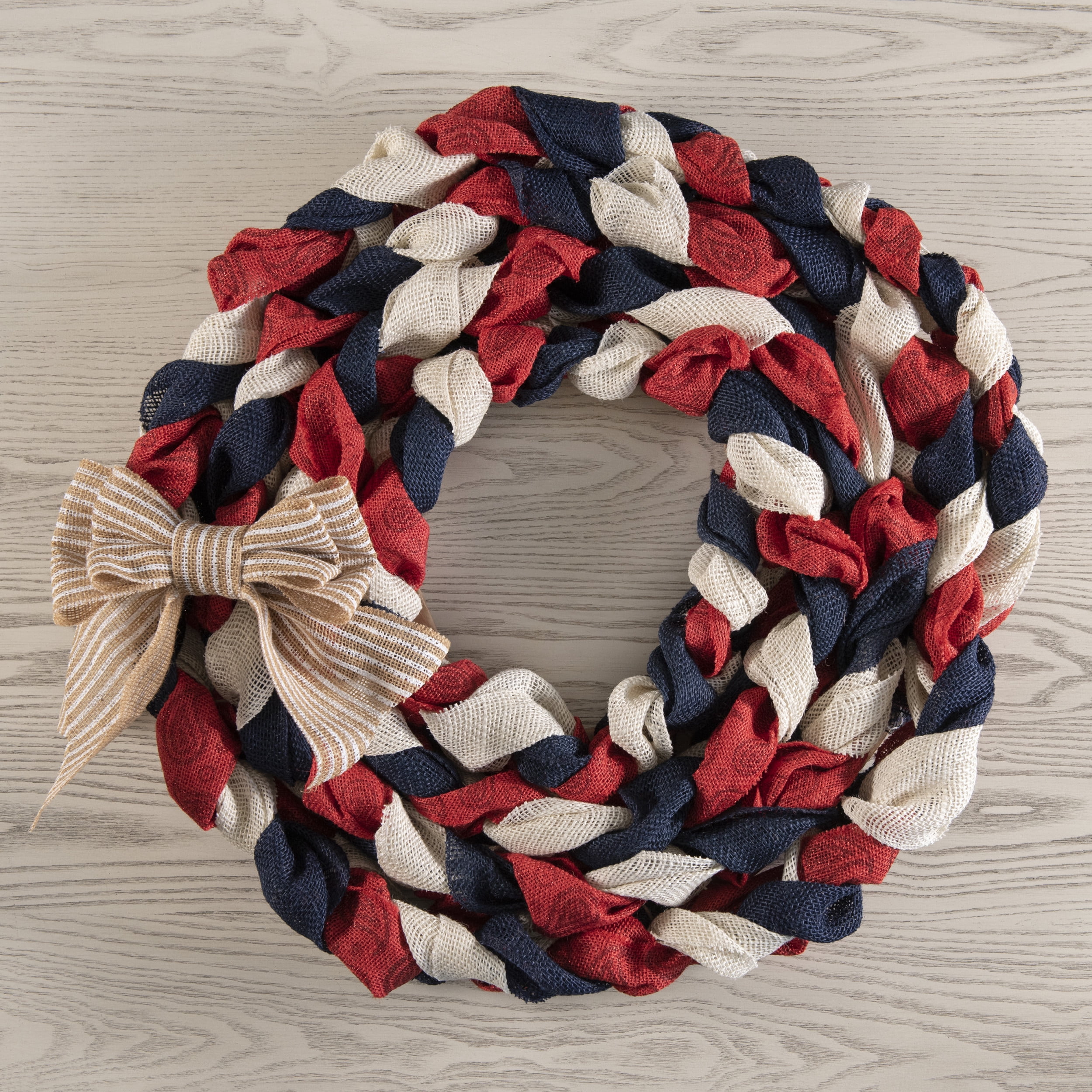 Love, Laugh, Craft 24" Dia. Patriotic Burlap Wreath Project Kit, Precut ...