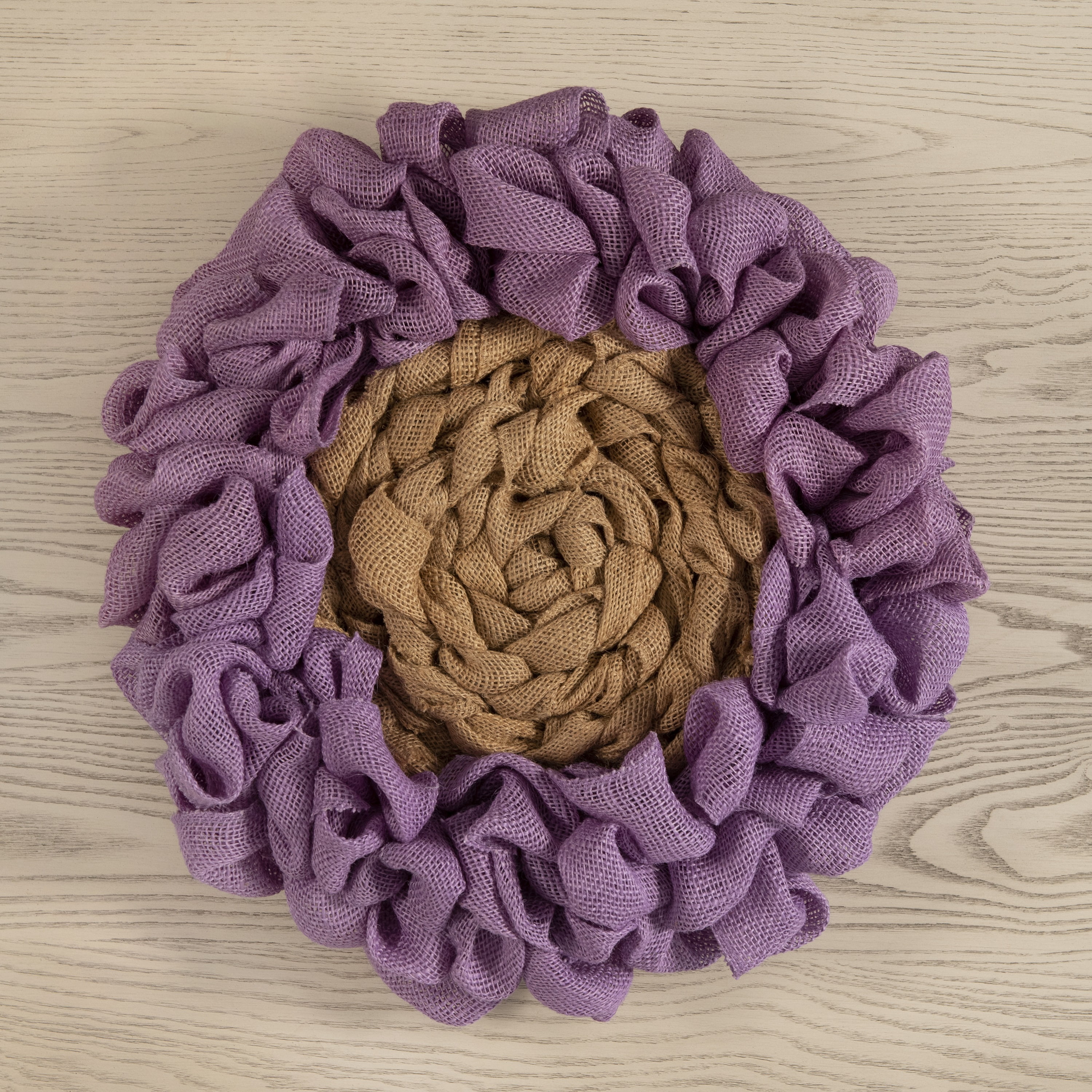 Love, Laugh, Craft DIY Easter Burlap Flower Wreath Craft Kit, Lavender ...