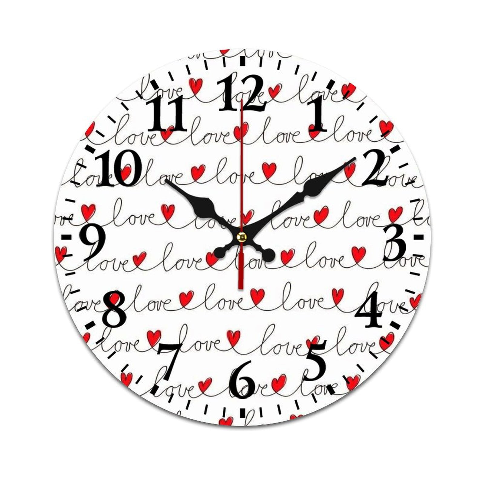 Love Letter Heart Pattern Wall Clock Modern Design Clocks Wall Hanging ...