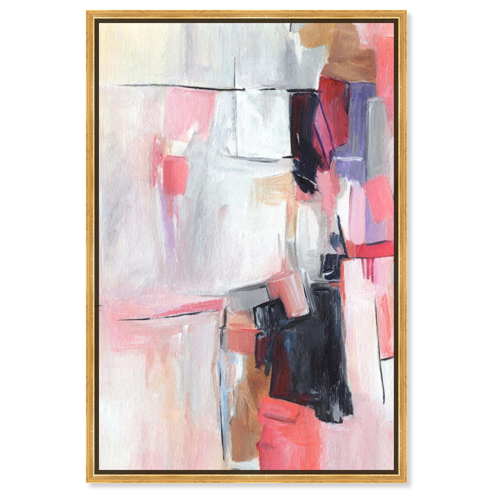 Love Letter I Canvas Abstract Expressionism by Art Remedy, Gold Frame ...