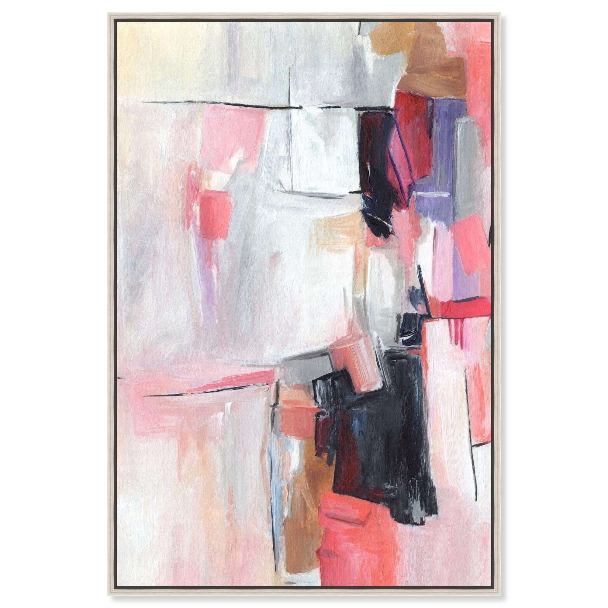 Love Letter I Canvas Abstract Expressionism by Art Remedy, Silver Frame ...