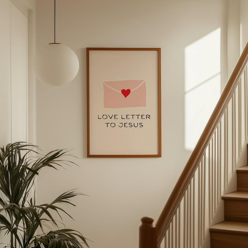 Love Letter to Jesus Poster Christian Faith Quote Wall Art Modern ...