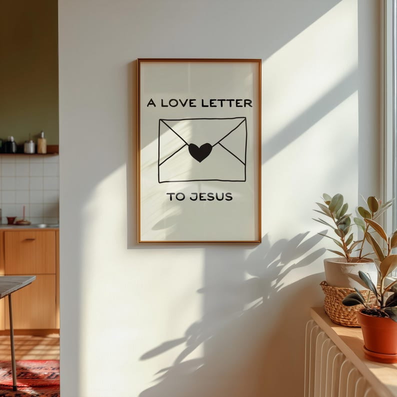 Love Letter to Jesus Poster Christian Scripture Wall Art Pink Faith ...