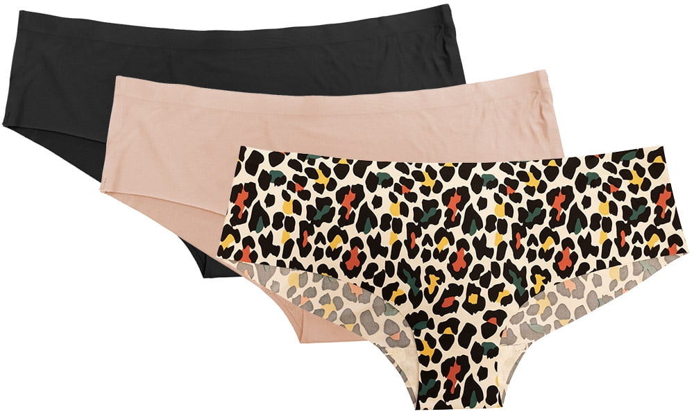 Love Libby Women's No Show Laser Cut Hipster, Leopard Print Three Panty ...