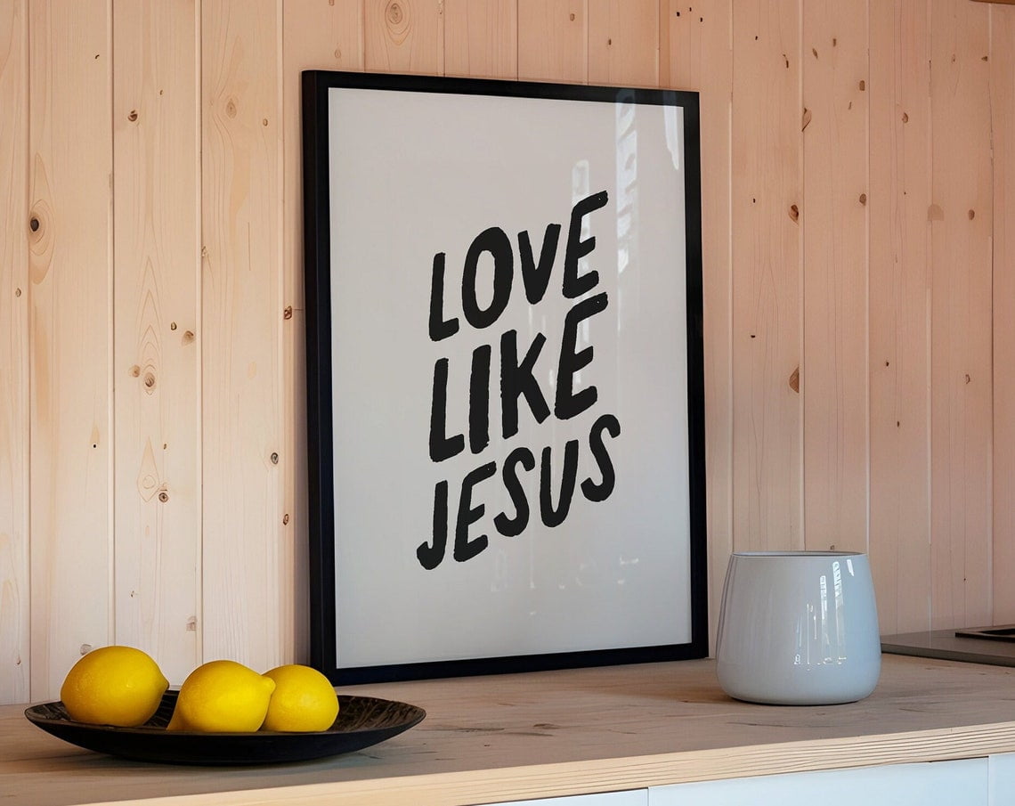 Love Like Jesus Christian Wall Art Modern Bible Verse Minimalist ...