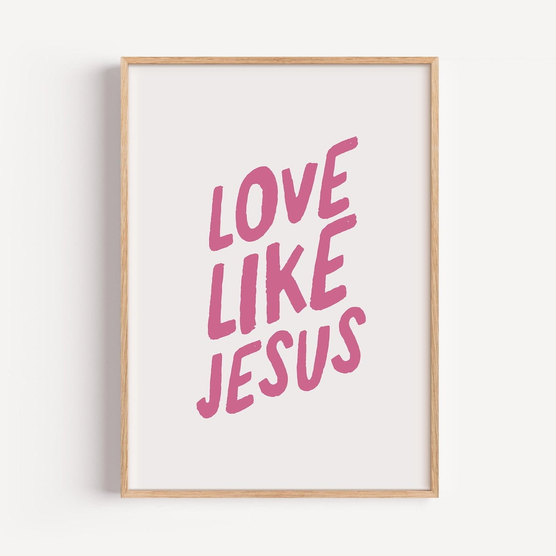 Love Like Jesus Christian Wall Art Modern Bible Verse Preppy Pink Girly ...