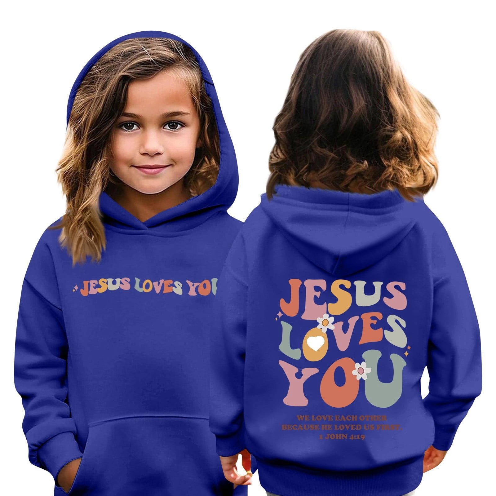 Love Like Jesus Hoodie for Girls Kids 13-14 Long Sleeve Faith Religious ...