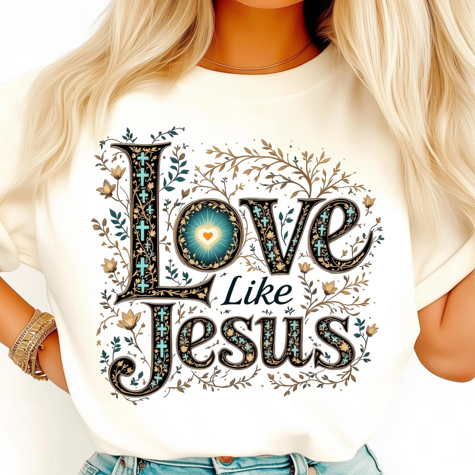 Love Like Jesus Shirt, Faith Art Shirt, Christian Decor, Religious Art ...
