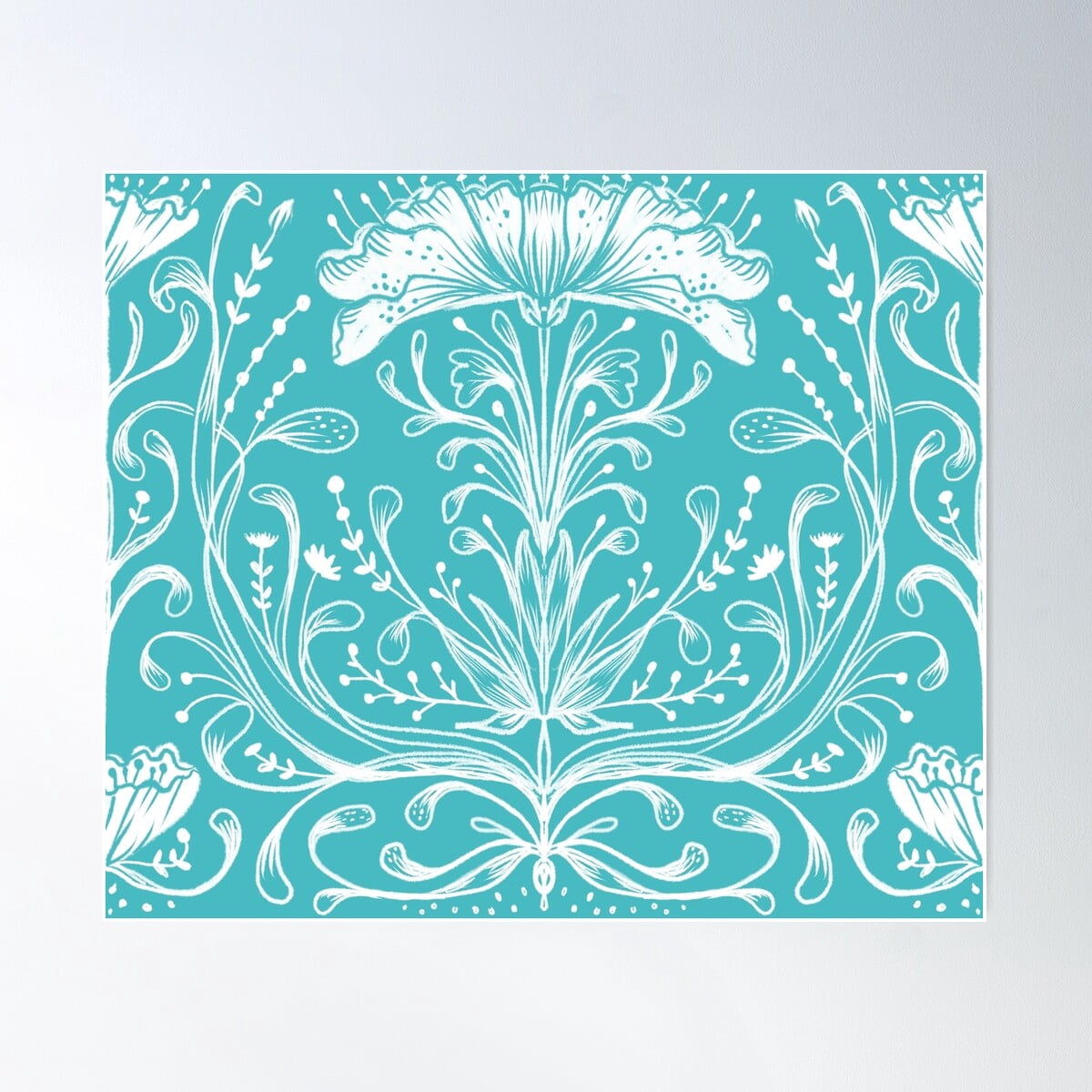 Love Lily In Blue Poster Wall Art, Modern Wall Decor For Living Room ...