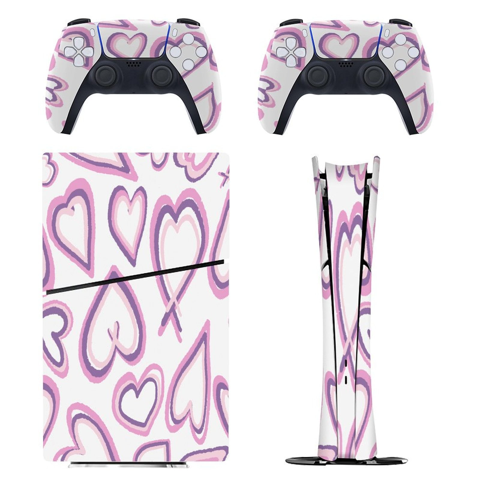 Love, Line, Pink PS5/PS5 Slim Digital Disc Skin Sticker For Console And ...