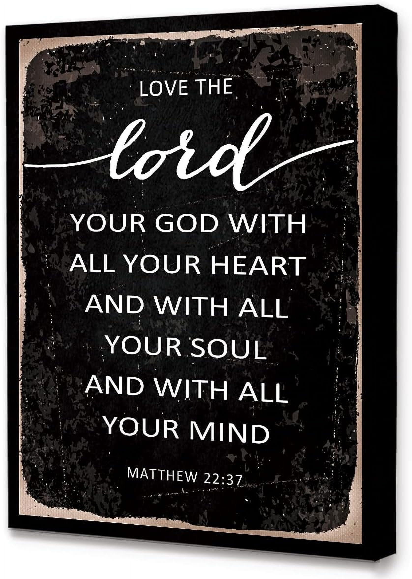 Love The Lord Bible Wall Art Canvas,Verses Christian Canvas Framed Wall ...