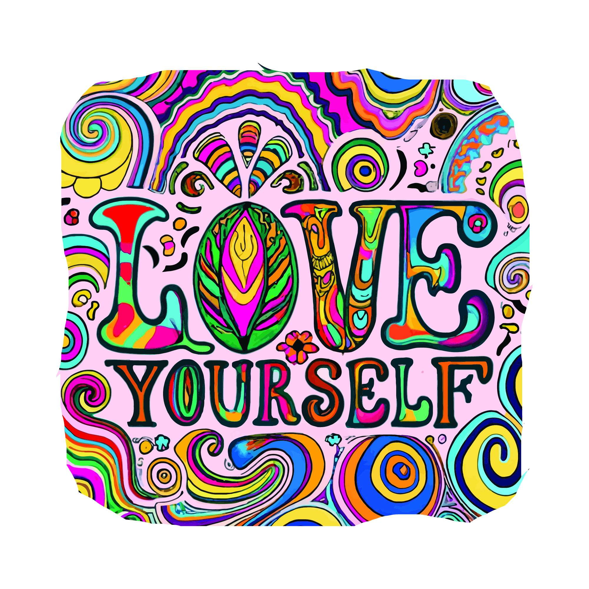 Love Yourself Loved Self esteem Self Affirmative Quote Wall Art Sticker ...
