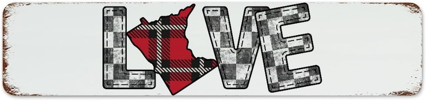 Love MINNESOTA 4"x16" Metal Signs Outdoor Retro Living Room Fence Room ...
