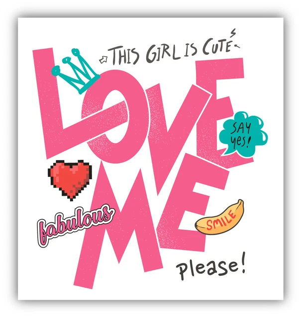 Love Me Please Slogan Sticker Phone Decal Water Bottle Stickers Car ...
