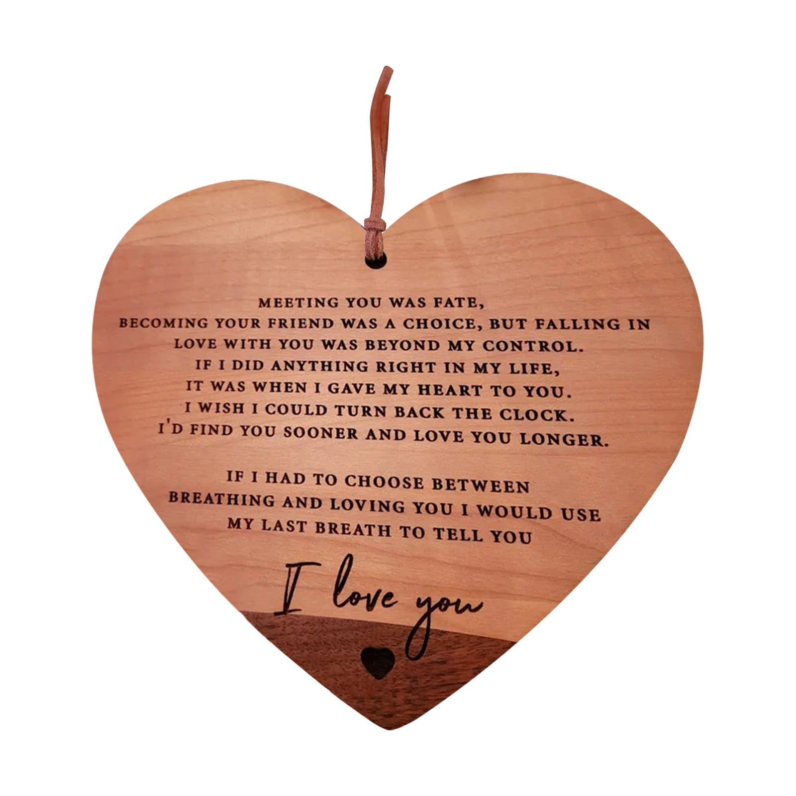 Love Messages For Him Heart Shaped Wooden Sign Valentine's Love Message ...