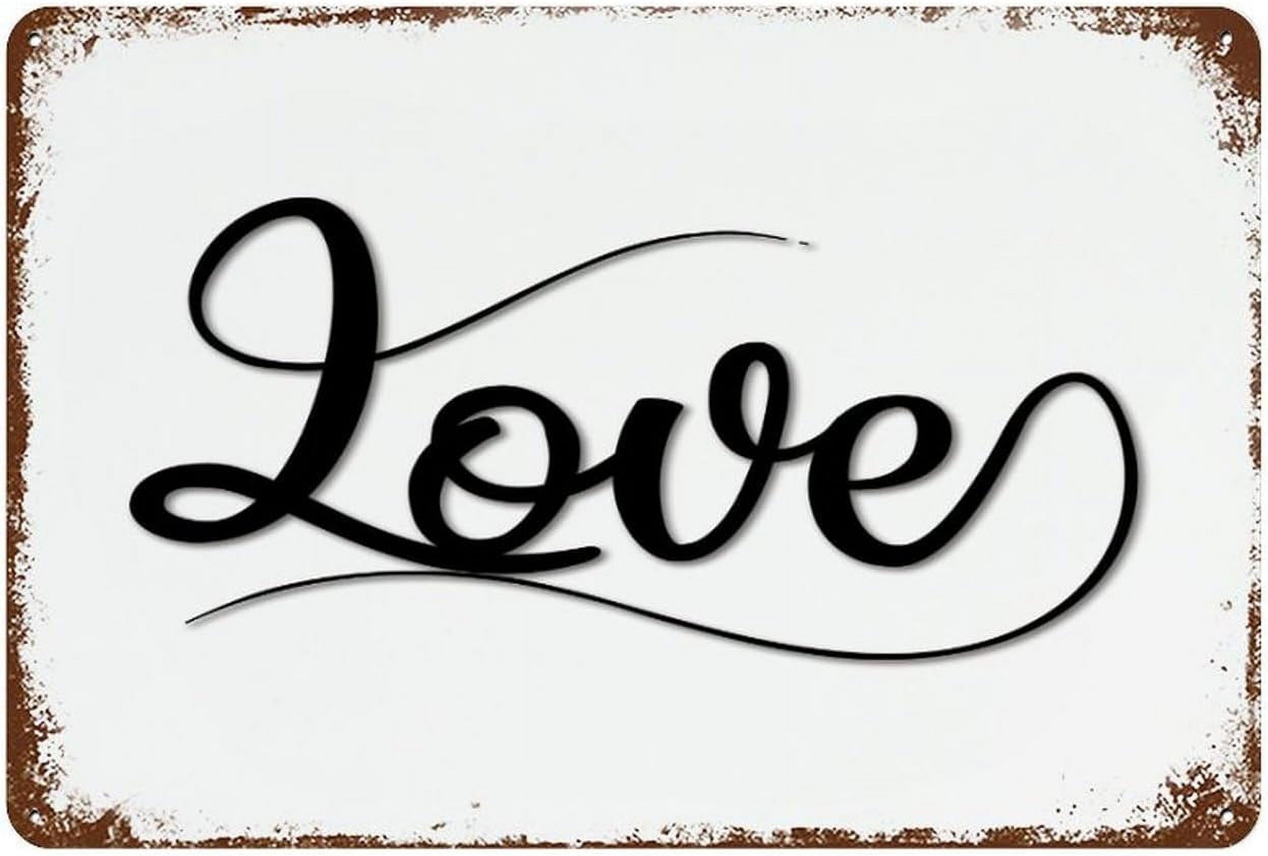 Love Metal Tin Sign Initial Word Cutout Sculptures Rustic Room Decor ...