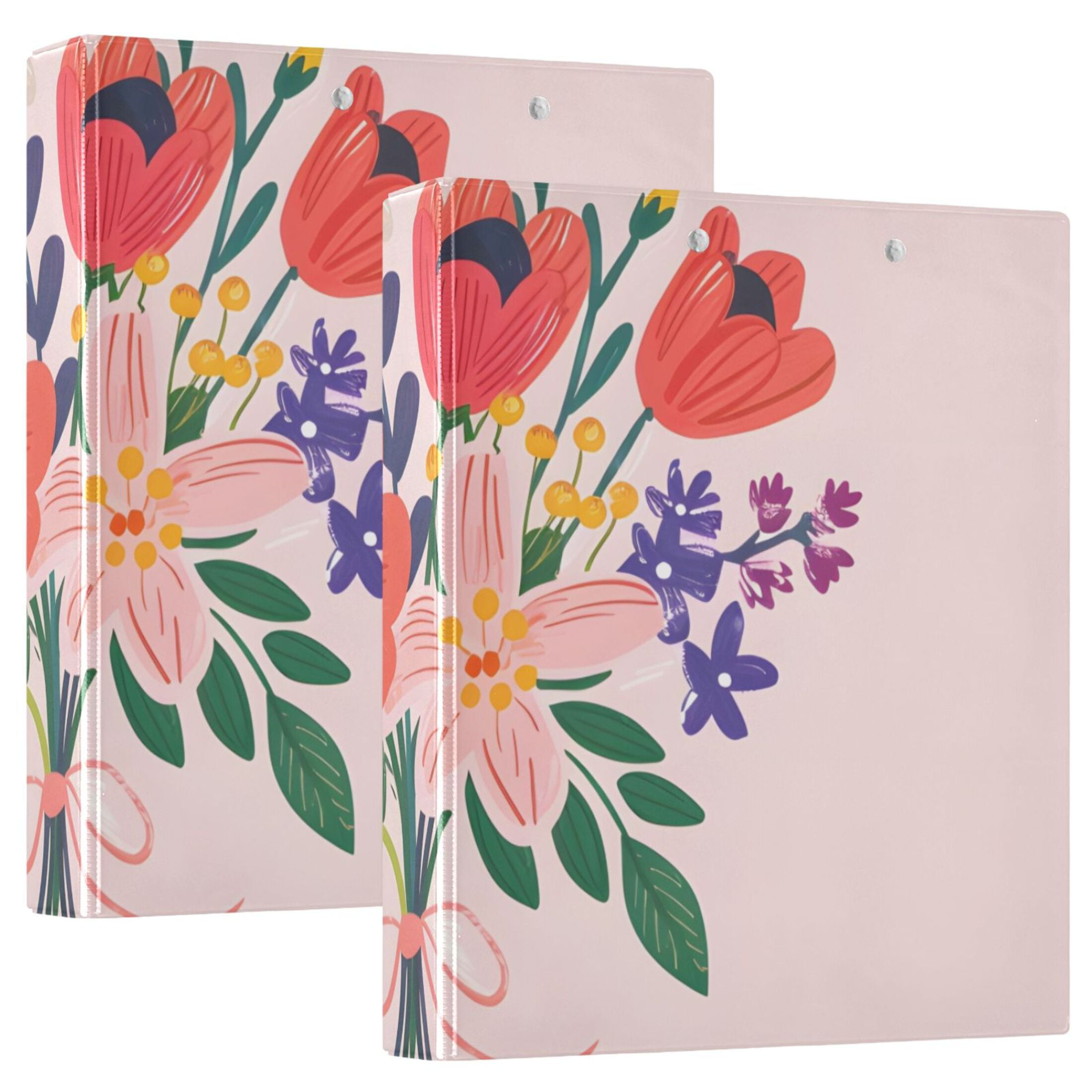 Love Mom Bunch Of Flowers 3 Ring Binders 1.5 inch Hardcover File ...