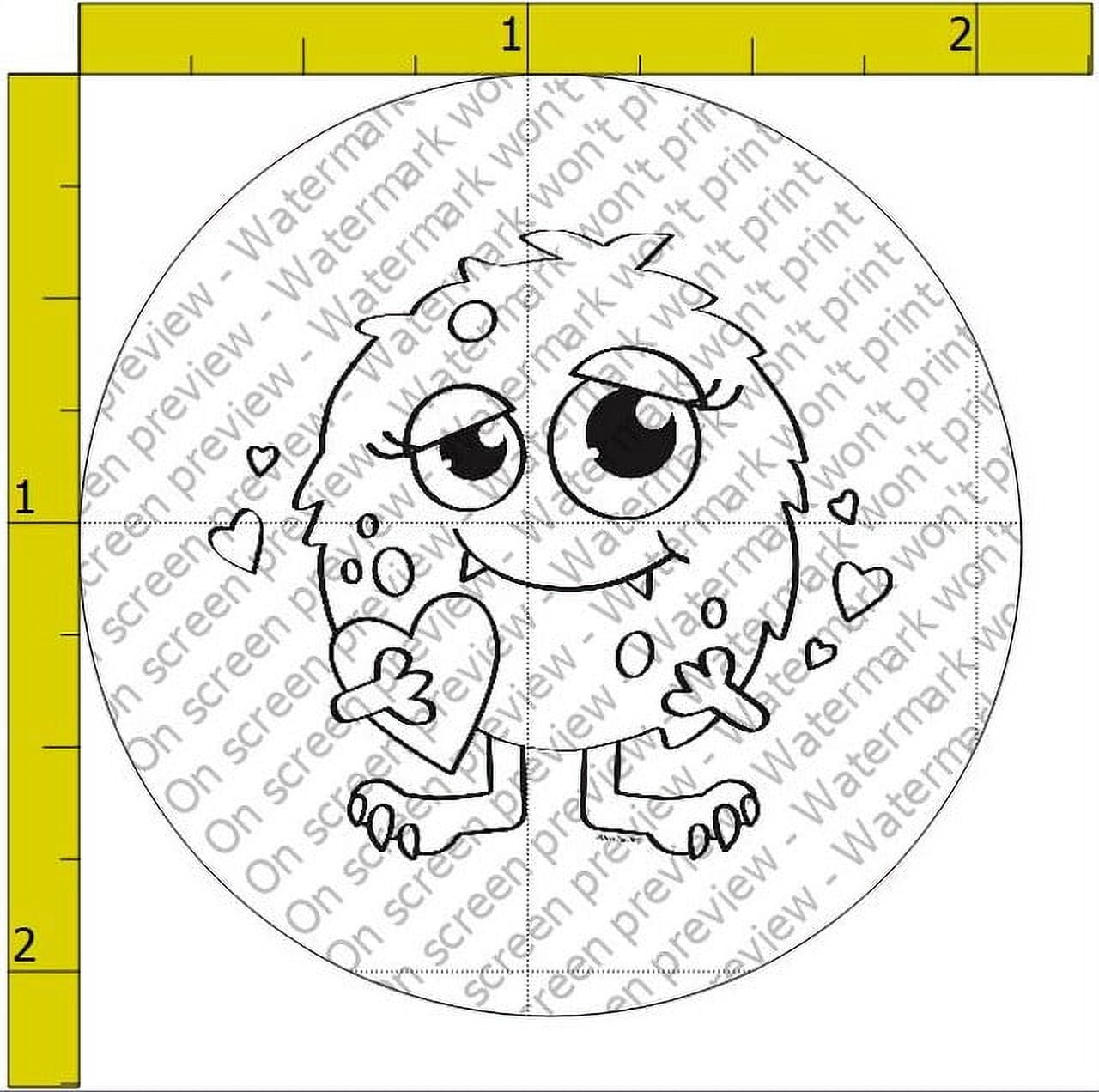 Love Monster Paintable Edible Image Cake Topper (2" Round, 12ct ...