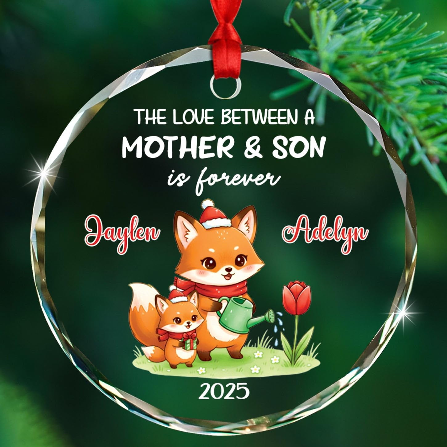 The Love Between A Mother & Daughter is Forever Glass Ornament Gift ...