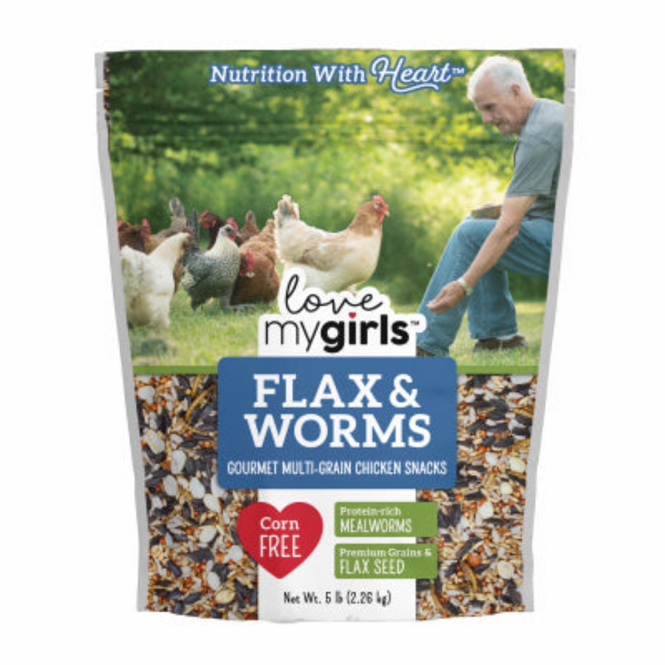 Love My Girls 15195 5 LB Bag of Flax & Worms Gourmet Multi-Grain ...