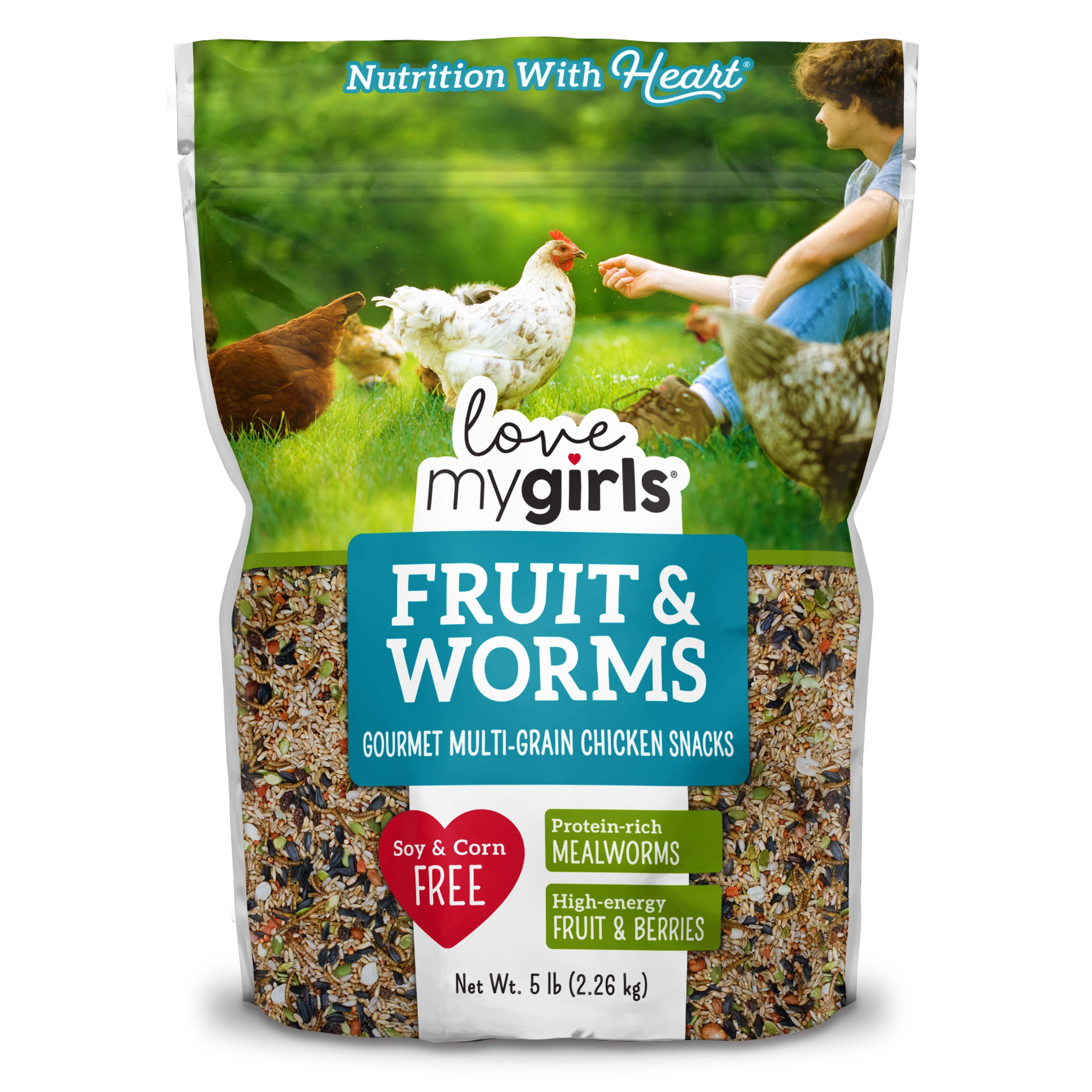 Love My Girls Fruit & Worms Gourmet Multi-Grain Chicken Treats ...