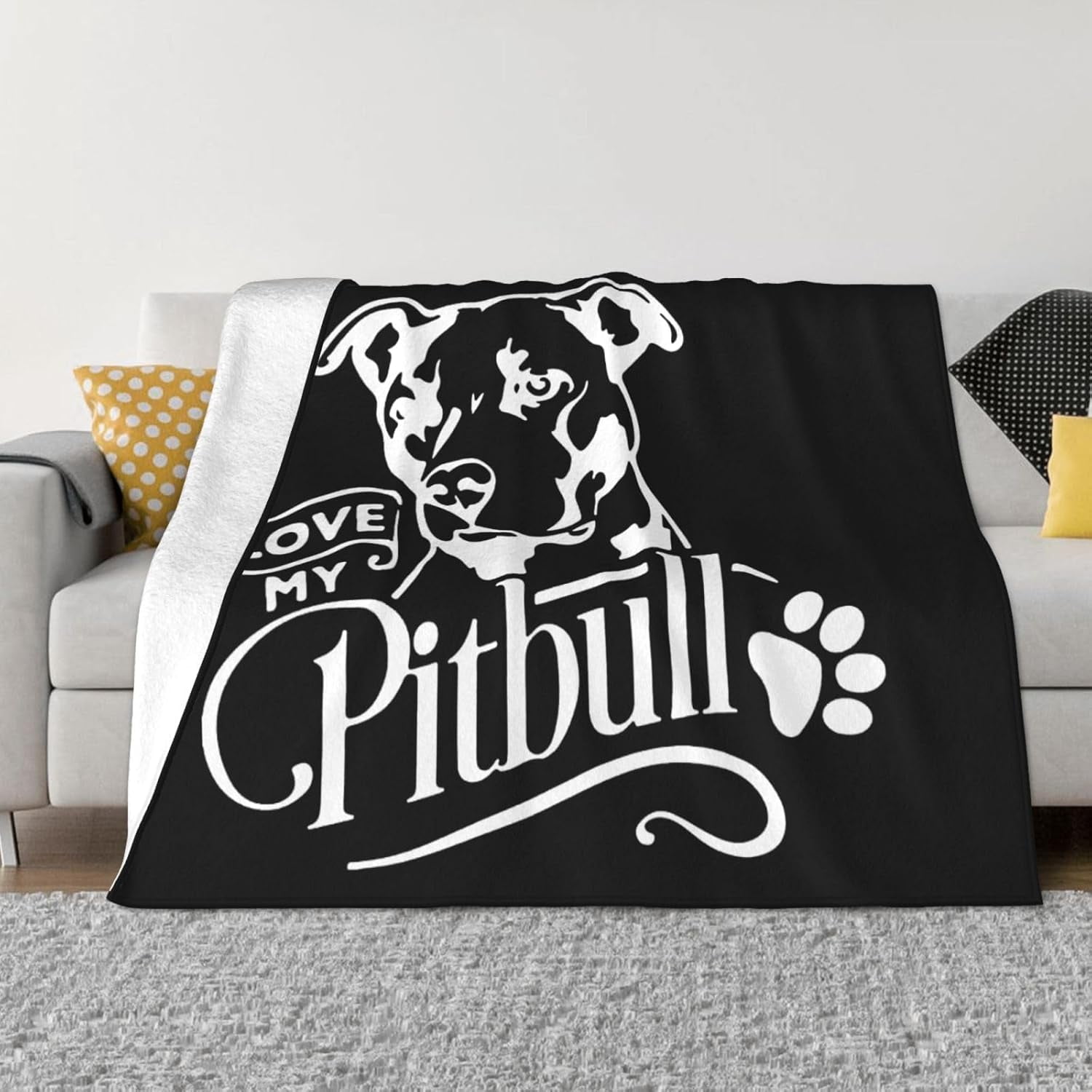 Love My Pitbulls Fleece Blanket Super Soft And All Season Warm,Winter ...
