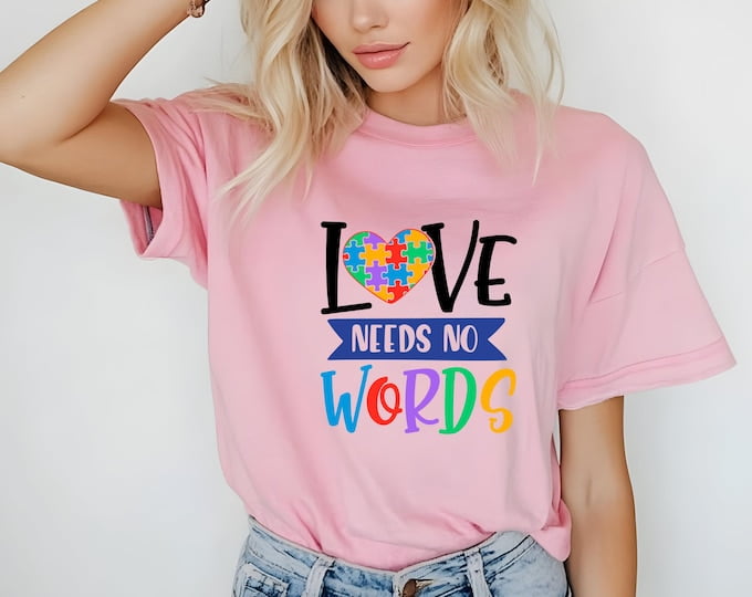 Love Needs No Word Autism, Autism Awareness Shirt, Autism Support Shirt ...