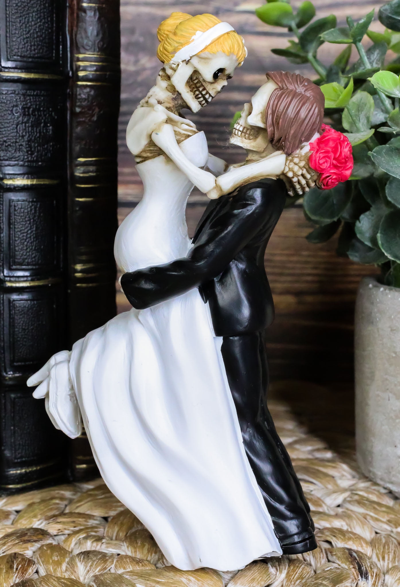 Love Never Dies Day Of The Dead Wedding Skeletons Groom Lifting Bride Figurine - Walmart.com