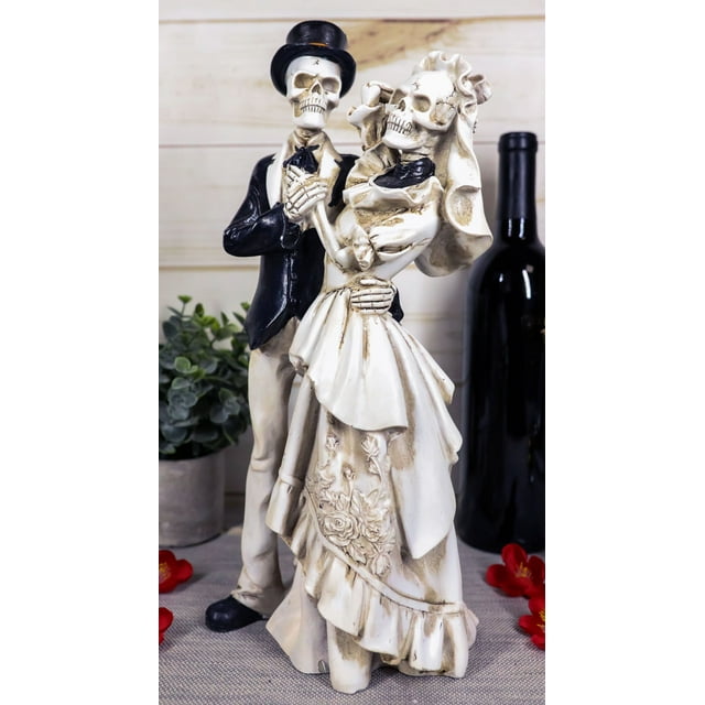 Love Never Dies Wedding Bride And Groom Skeleton Couple In Dancing Pose Figurine - Walmart.com