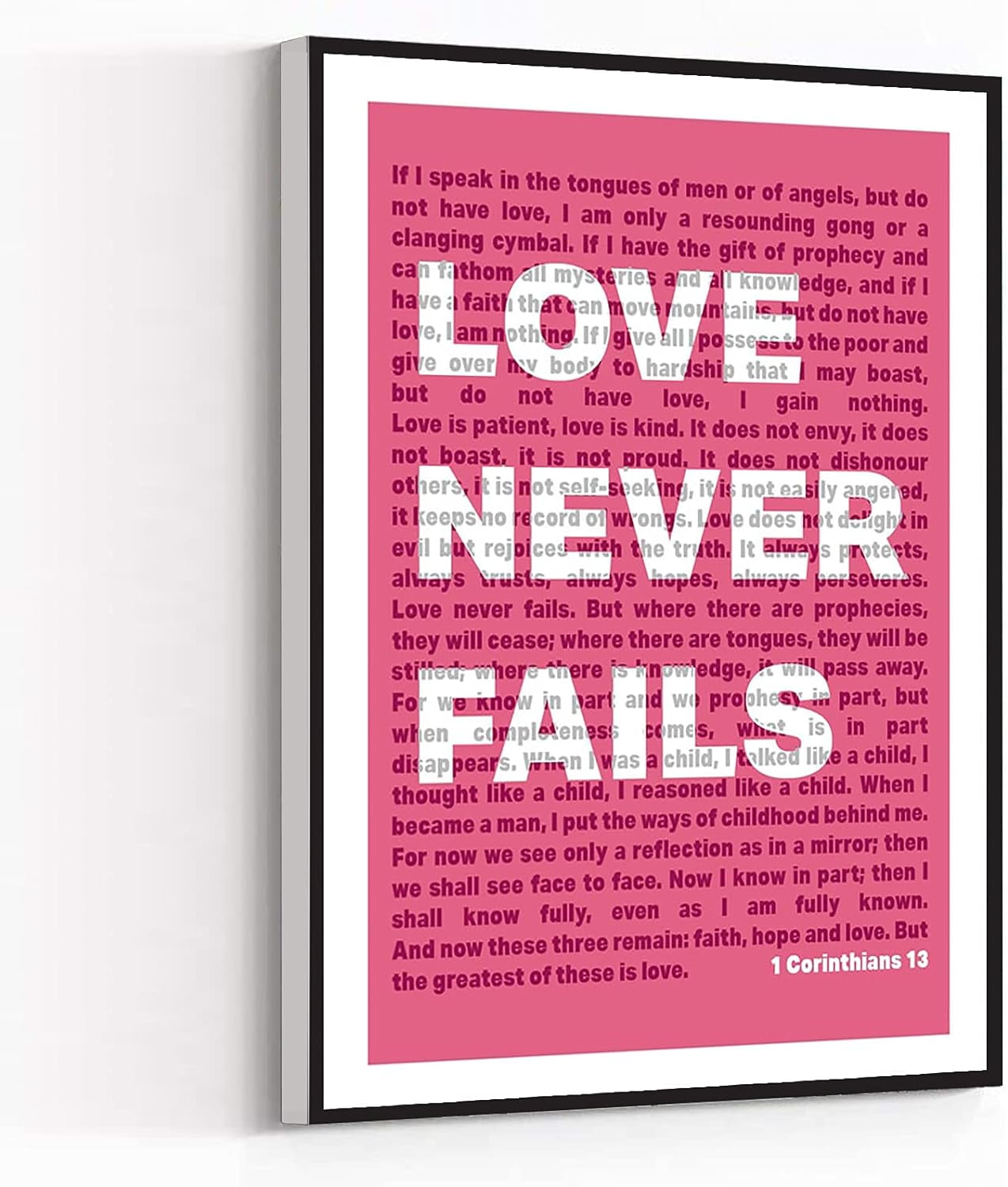 Love Never Fails 1 Corinthians 13 Poster Painting Artwork Wall Decor ...