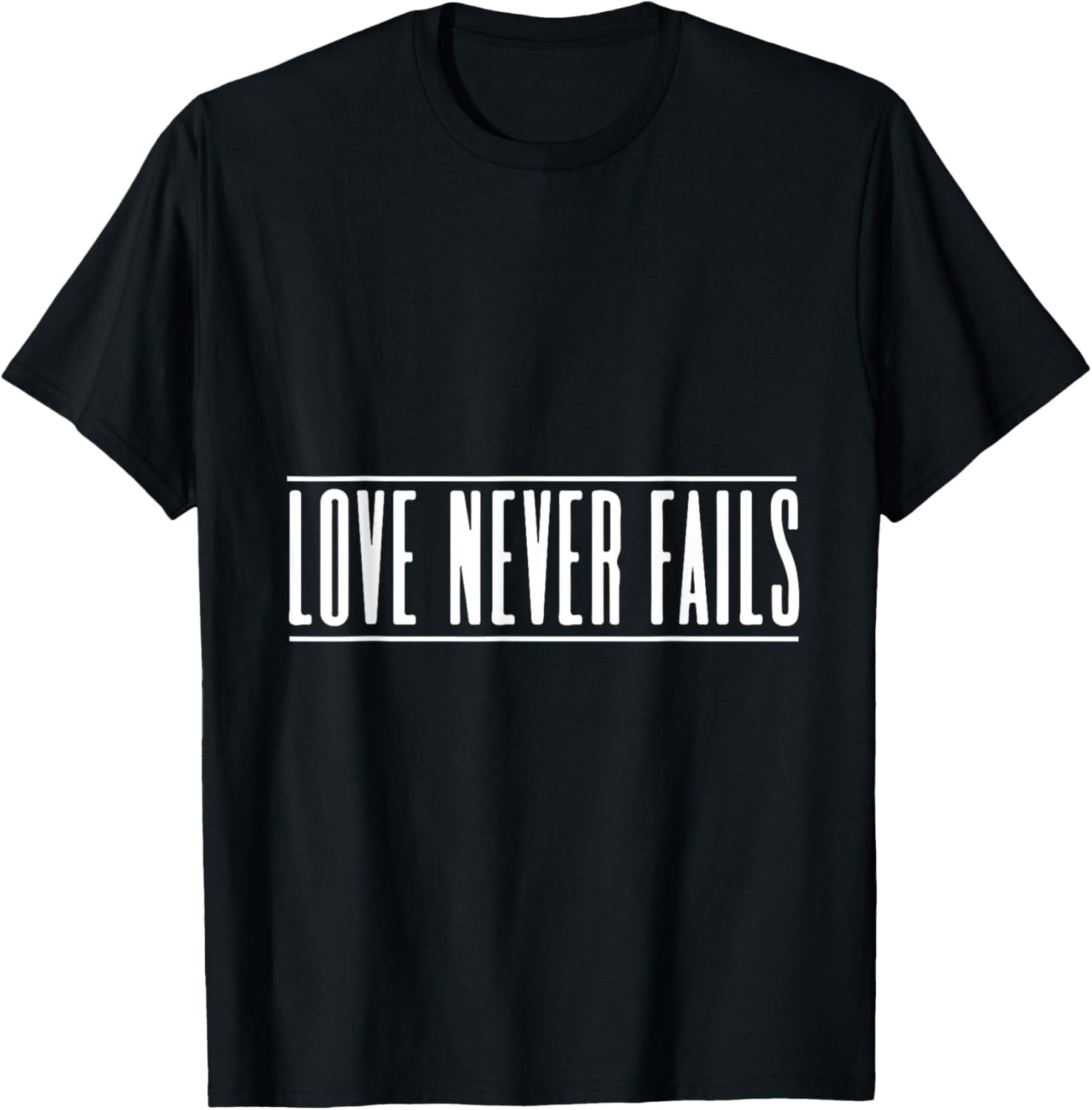 Love Never Fails Christian Religion Faith Church Bars T-Shirt - Walmart.com