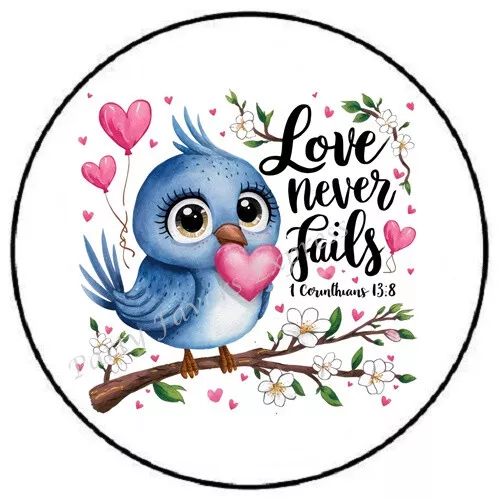 Love Never Fails Religious Sticker Party Favors Sticker Envelope Seals ...